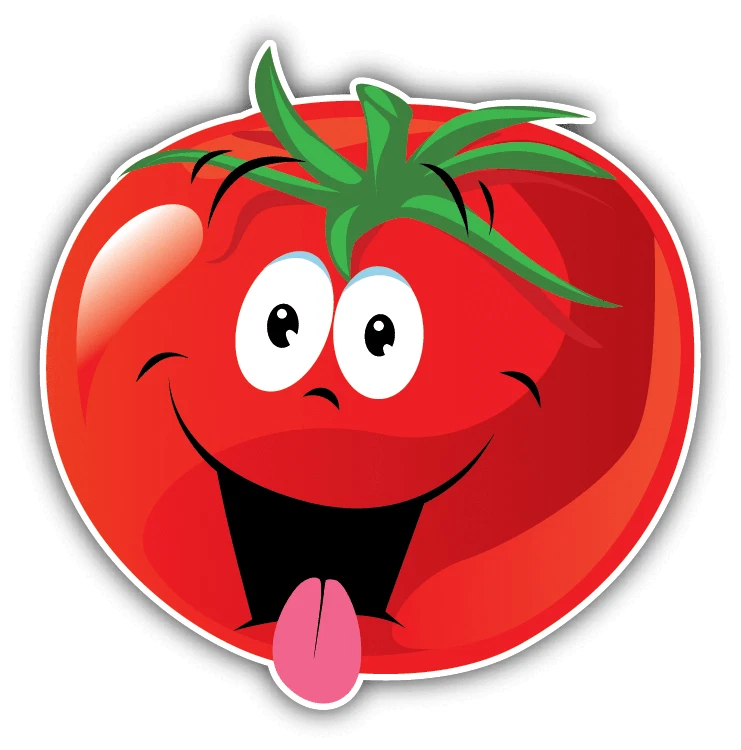 KIRA Funny Cartoon Tomato Smile Besotted Exspression Car Bumper Sticker ...