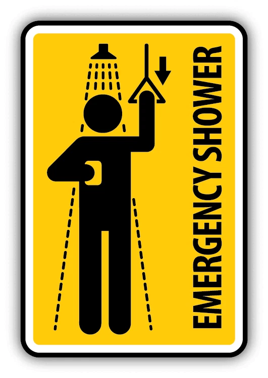 KIRA Funny Humor Warning Sign Emergency Shower Car Bumper Sticker Decal ...