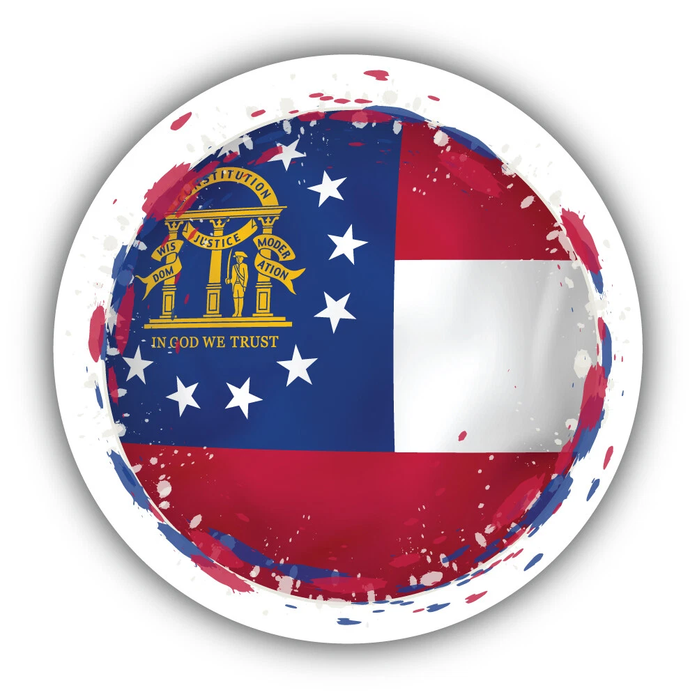KIRA Georgia State Grunge Flag USA Vinyl Sticker Car Bumper Decal Gift ...