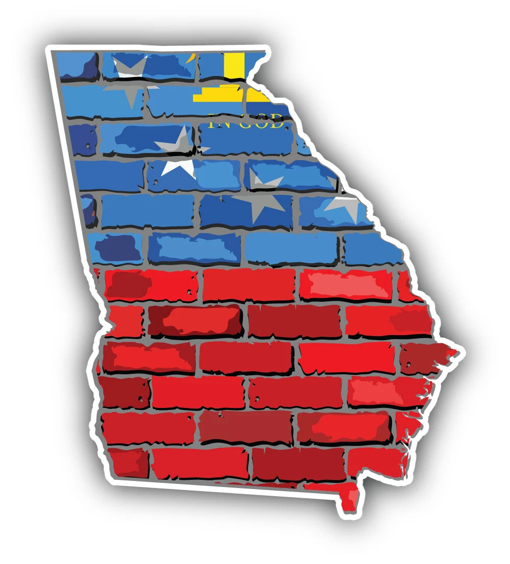 KIRA Georgia USA Flag State Map Vinyl Sticker Car Bumper Decal Gift for ...