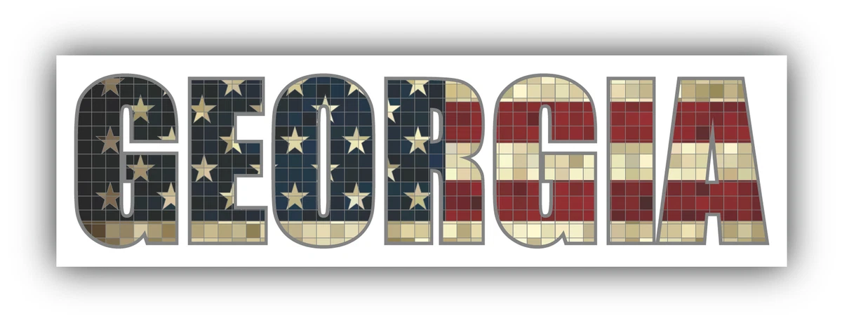 KIRA Georgia USA State Flag Slogan Vinyl Sticker Car Bumper Decal Gift ...