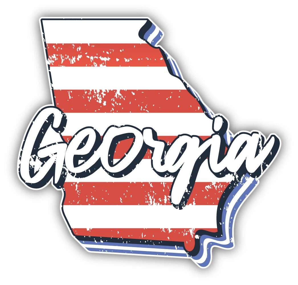 KIRA Georgia USA State Map Flag Vinyl Sticker Decal Gift for you ...