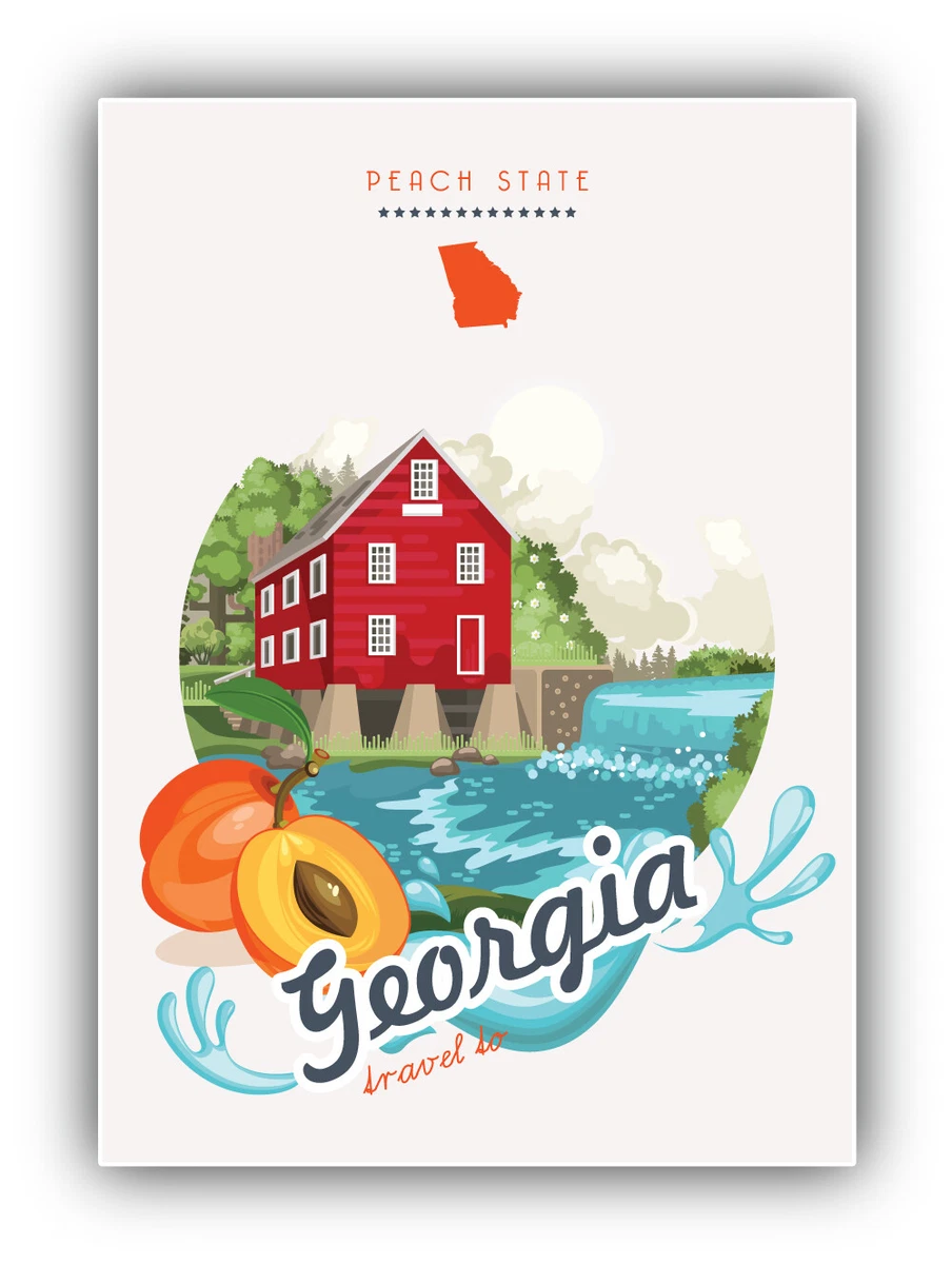 KIRA Georgia USA State Travel Vinyl Sticker Car Bumper Decal Gift for ...