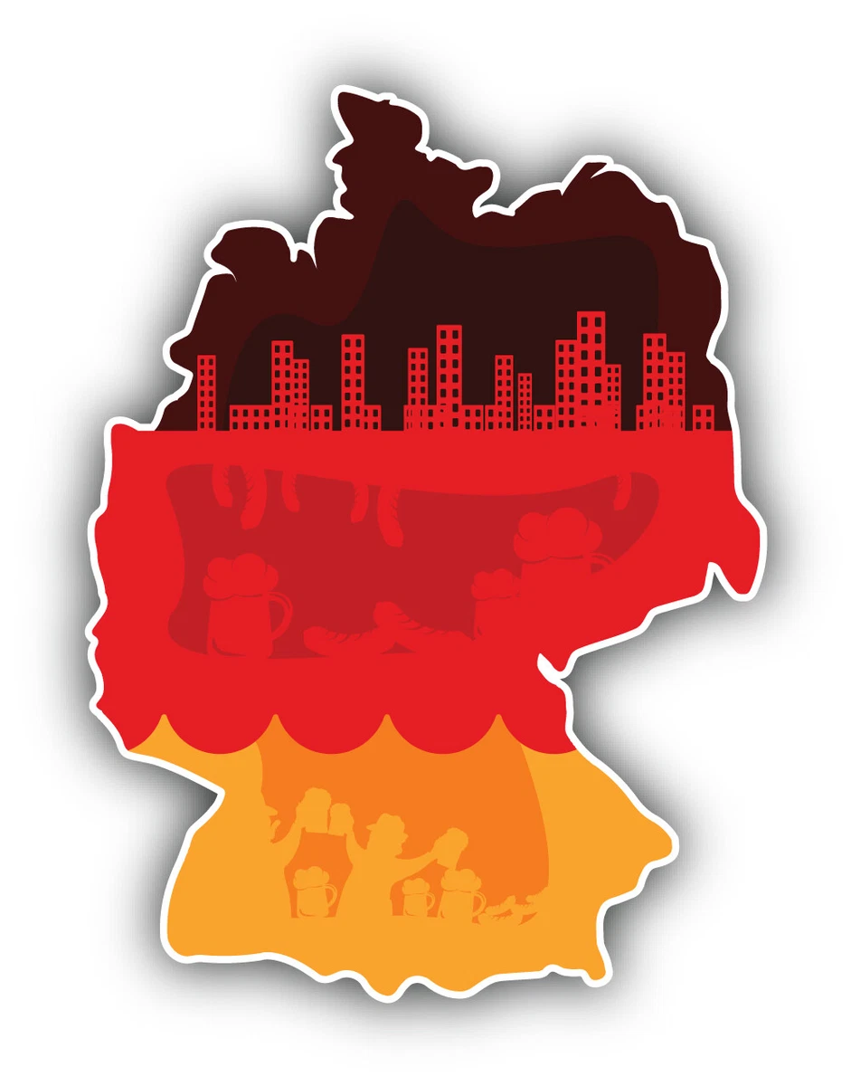 KIRA Germany Flag Carves Map Vinyl Sticker Car Bumper Decal Gift for ...