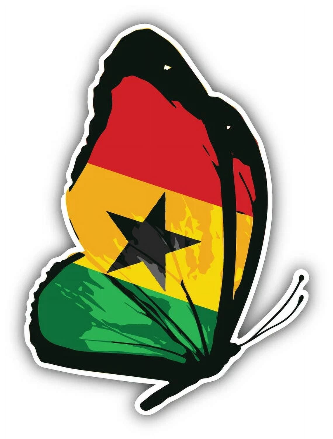 KIRA Ghana Flag Butterfly Car Bumper Sticker Decal Gift for you ...