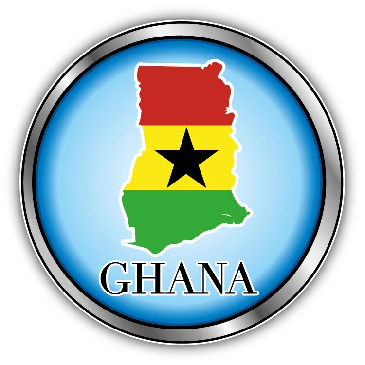KIRA Ghana Map Flag Glossy Label Car Bumper Sticker Decal Gift for you ...