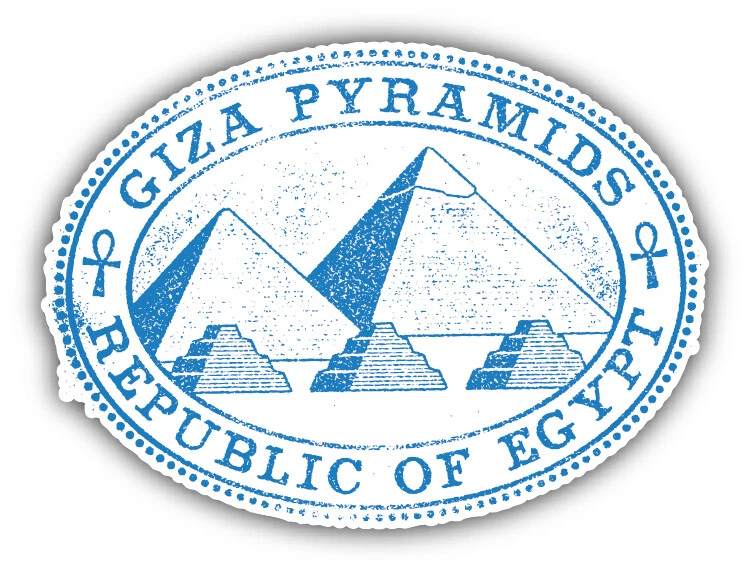 KIRA Giza Pyramids Egypt Grunge Stamp Car Bumper Sticker Decal Gift for ...