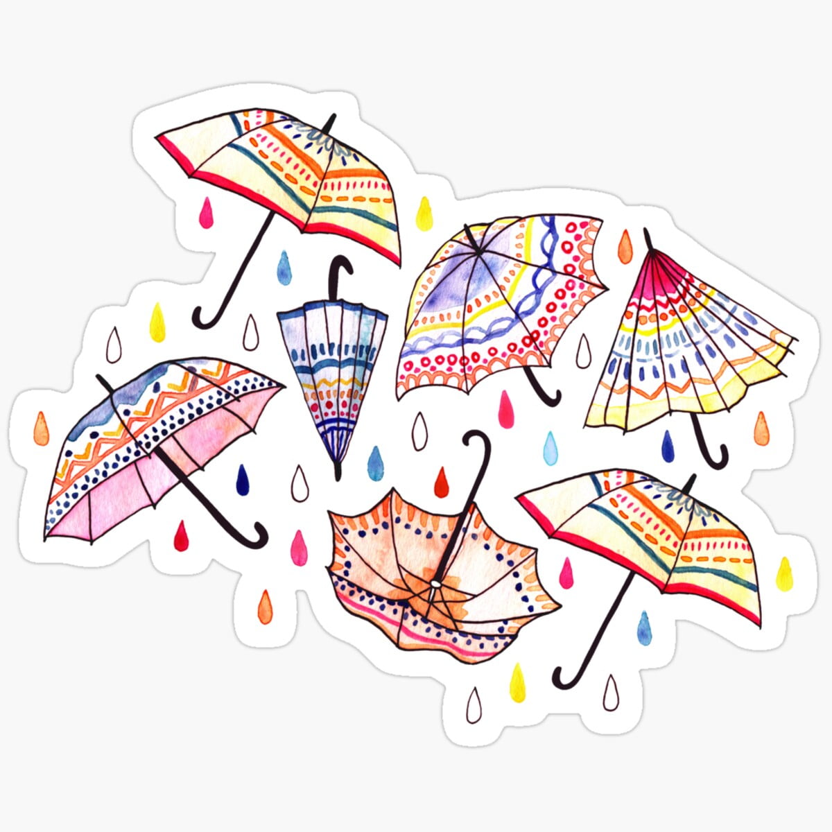 KIRA What Goes Up When Rain Comes Down? Sticker Birthday Gifts ...