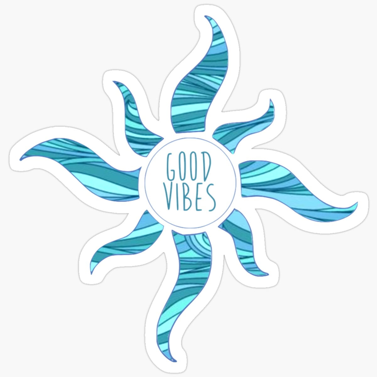KIRA Good Vibes Beach Sun Design Sticker Birthday Gifts - Decorative ...