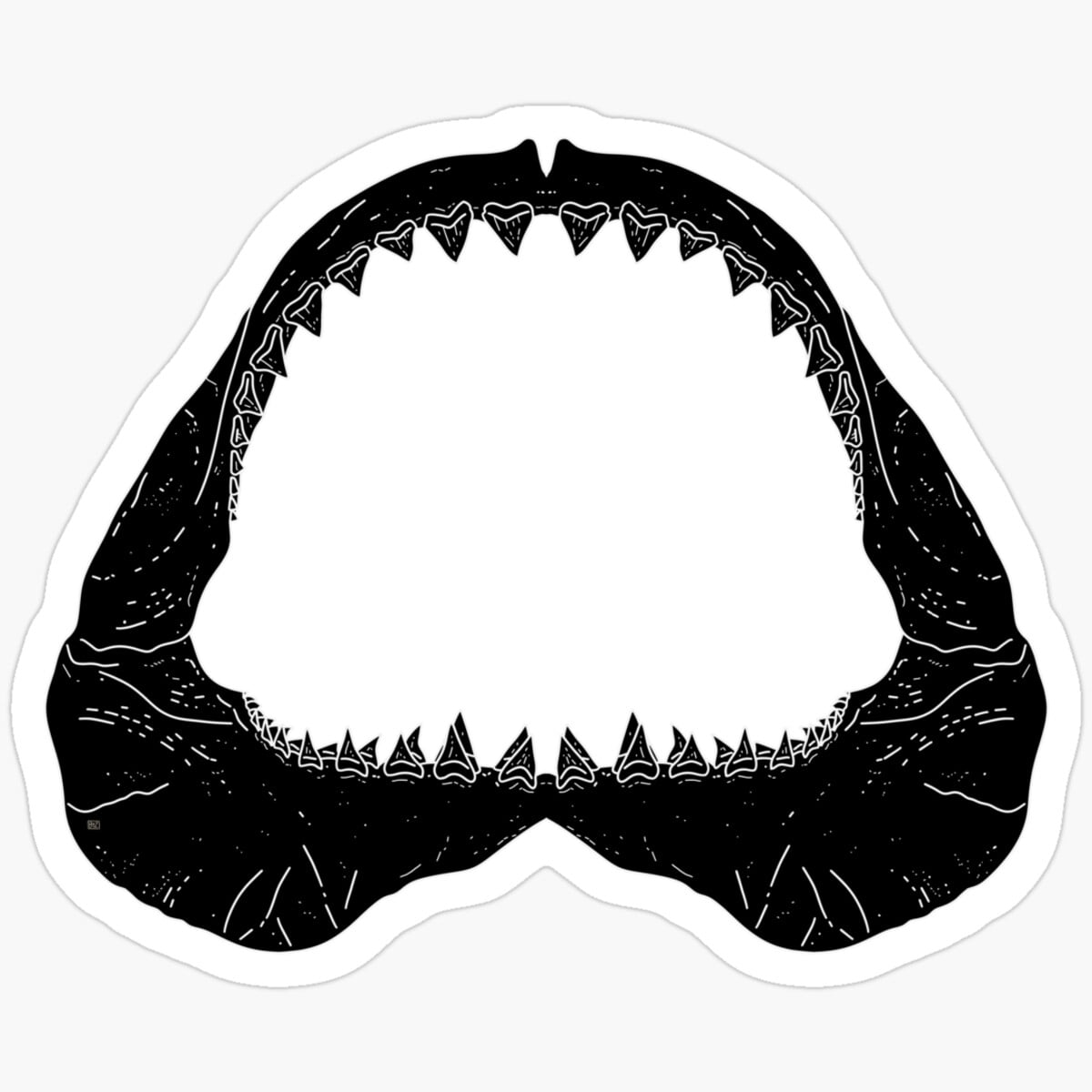 KIRA Great White Shark Jaws-Black Sticker Birthday Gifts - Decorative ...