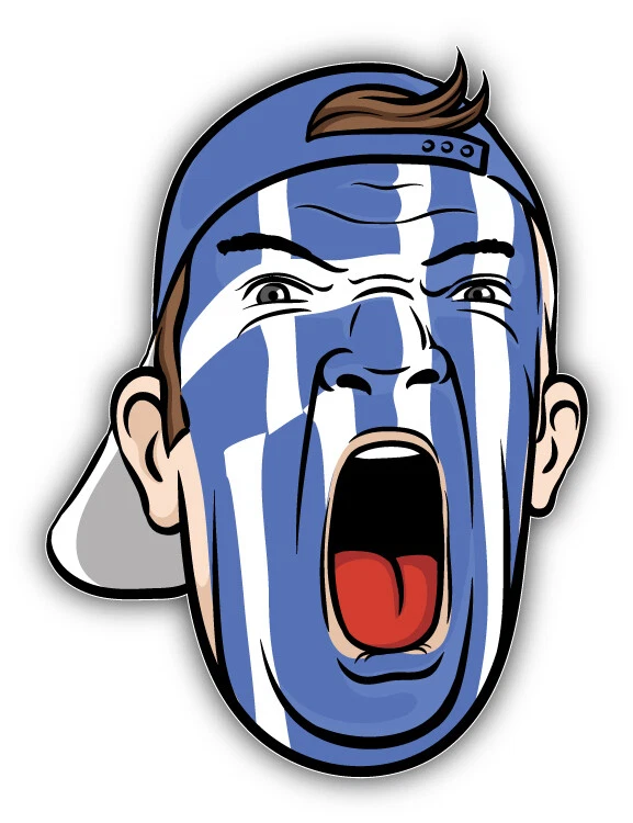 KIRA Greece Europe Football Fan National Flag Face Cup Car Bumper ...