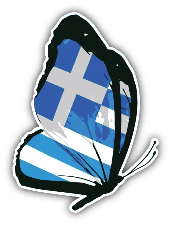 KIRA Greece Flag Butterfly Car Bumper Sticker Decal Gift for you ...