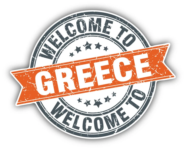 KIRA Greece Grunge Welcome Stamp Car Bumper Sticker Decal Gift for you ...