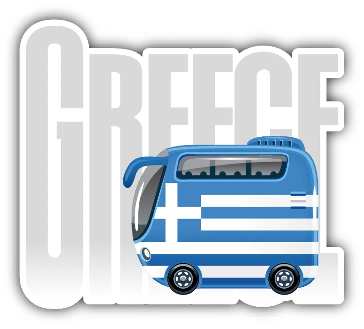 KIRA Greece Travel Bus Flag Label Car Bumper Sticker Decal Gift for you ...