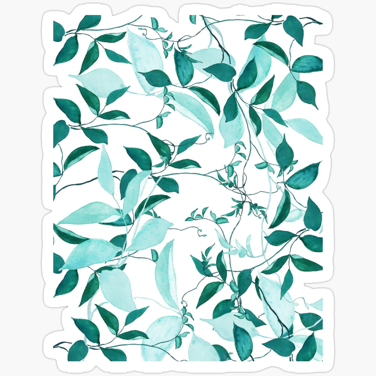 KIRA Green Leaf Pattern Sticker Birthday Gifts - Decorative Laptop ...