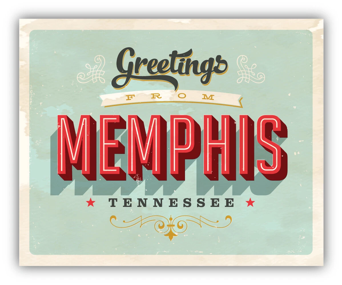 KIRA Greetings From Memphis Tennessee Vintage Vinyl Sticker Decal Gift ...