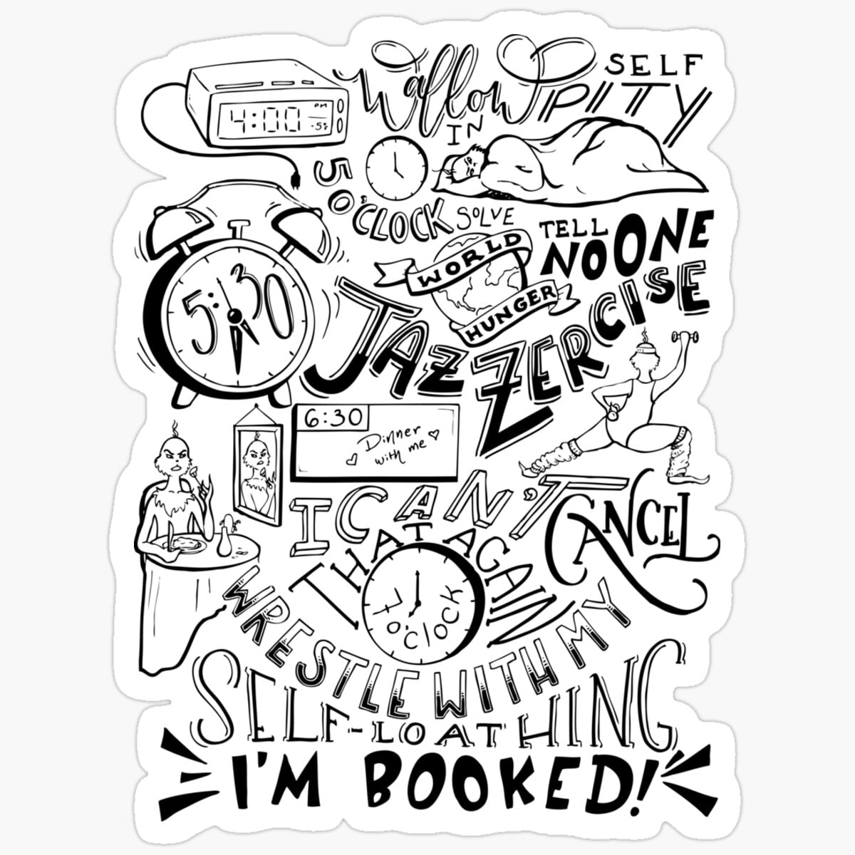 KIRA The Grin Schedule (Black And White) Sticker Birthday Gifts ...