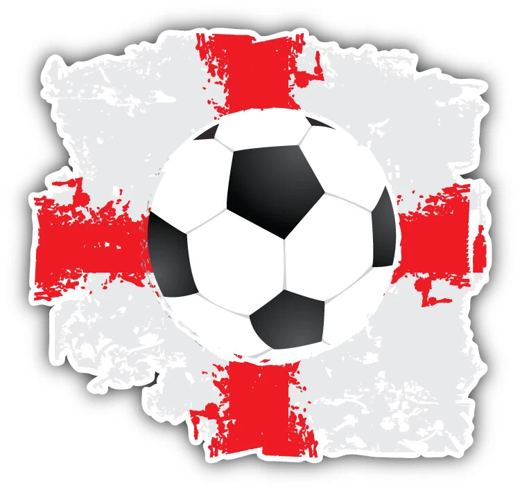 KIRA Grunge England Flag Soccer Ball Car Bumper Sticker Decal Gift for ...