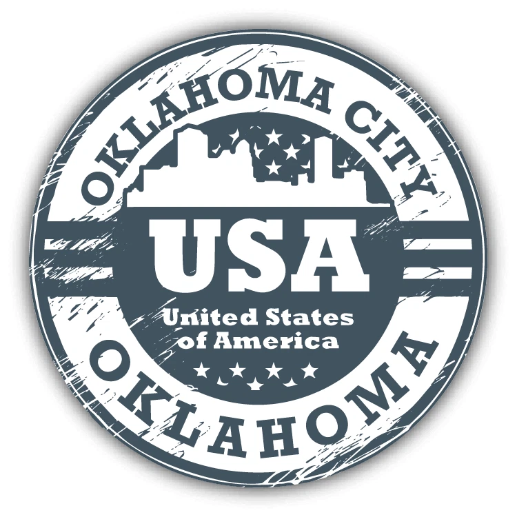 KIRA Grunge Flag Stamp Oklahoma City USA Car Bumper Sticker Decal Gift ...