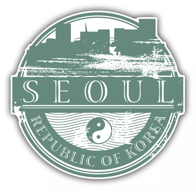KIRA Grunge Rubber Travel Stamp Seoul Republic Of Korea Car Bumper ...