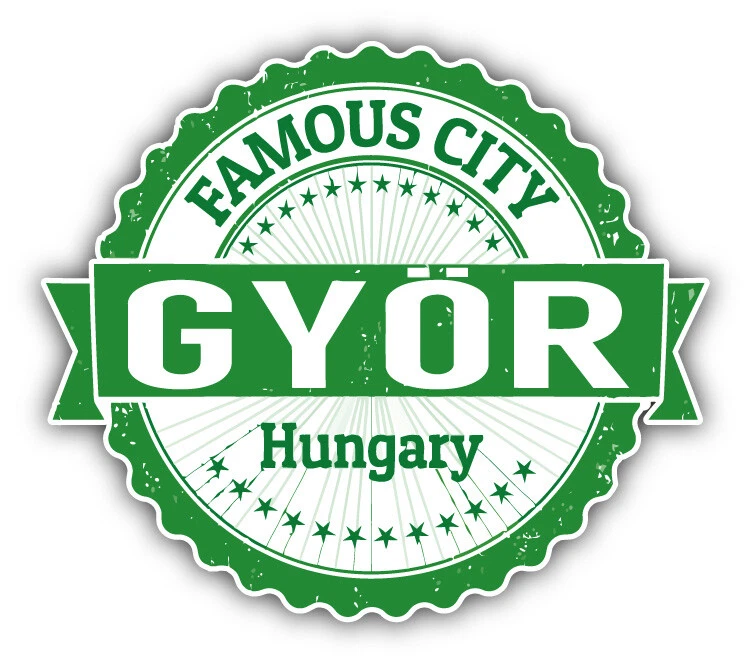 KIRA Gyor City Hungary Grunge Travel Stamp Car Bumper Sticker Decal ...