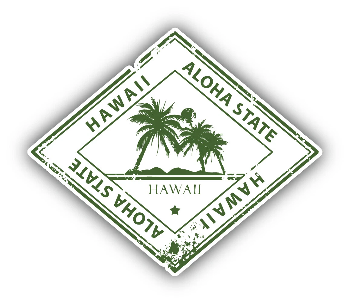KIRA Hawaii USA State Aloha Grunge Vinyl Sticker Car Bumper Decal Gift ...
