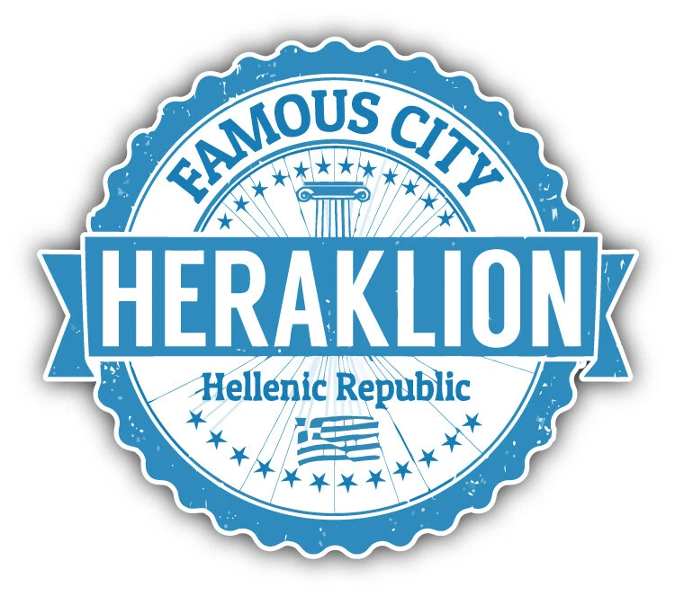KIRA Heraklion City Greece Grunge Travel Stamp Car Bumper Sticker Decal ...