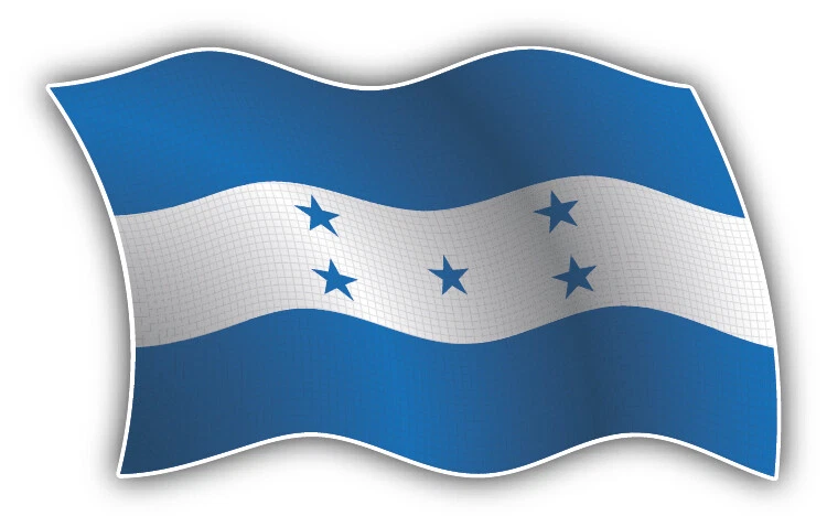 KIRA Honduras Wavy Flag Car Bumper Sticker Decal Gift for you ...