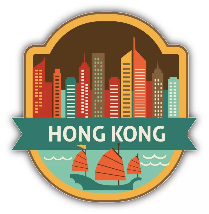 KIRA Hong Kong China World City Travel Label Badge Car Bumper Sticker ...
