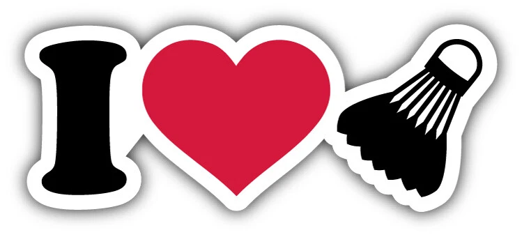 KIRA I Love Badminton Shuttlecocks Car Bumper Sticker Decal Gift for ...