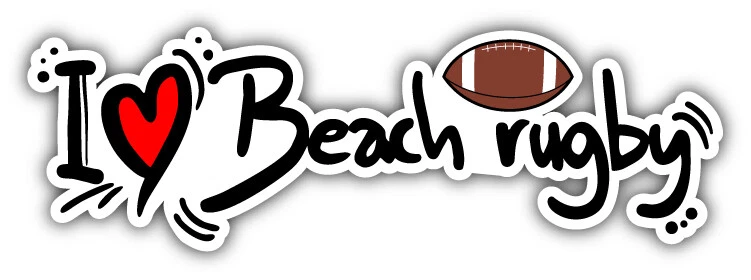 KIRA I Love Beach Rugby Car Bumper Sticker Decal Gift for you ...