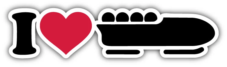 KIRA I Love Bobsleigh Label Car Bumper Sticker Decal Gift for you ...