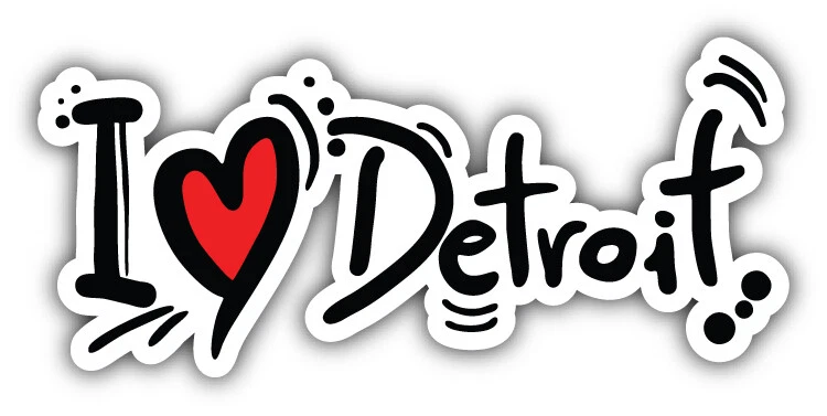 KIRA I Love Detroit Slogan Car Bumper Sticker Decal Gift for you ...