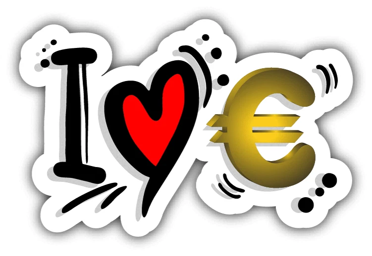 KIRA I Love Euro Slogan Car Bumper Sticker Decal Gift for you ...