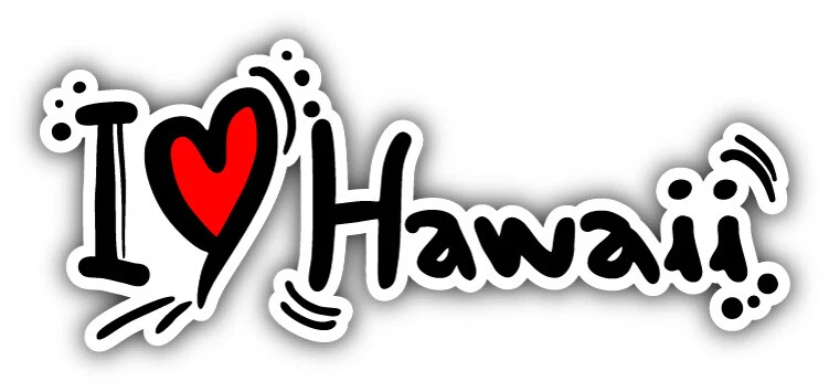 KIRA I Love Hawaii Travel Car Bumper Sticker Decal Gift for you ...