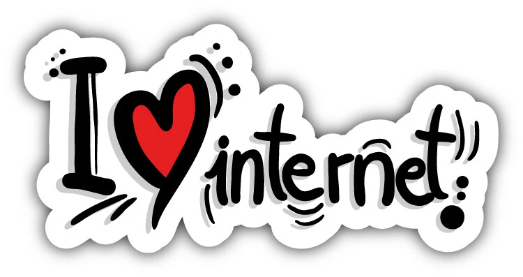 KIRA I Love Internet Funny Heart Slogan Car Bumper Sticker Decal Gift ...