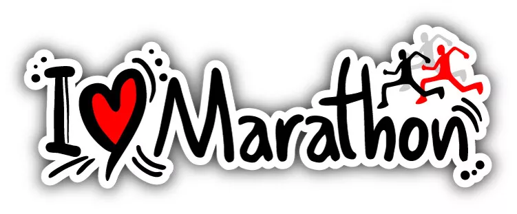 KIRA I Love Marathon Sport Car Bumper Sticker Decal Gift for you ...
