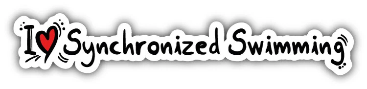KIRA I Love Synchronized Swimming Slogan Car Bumper Sticker Decal Gift ...