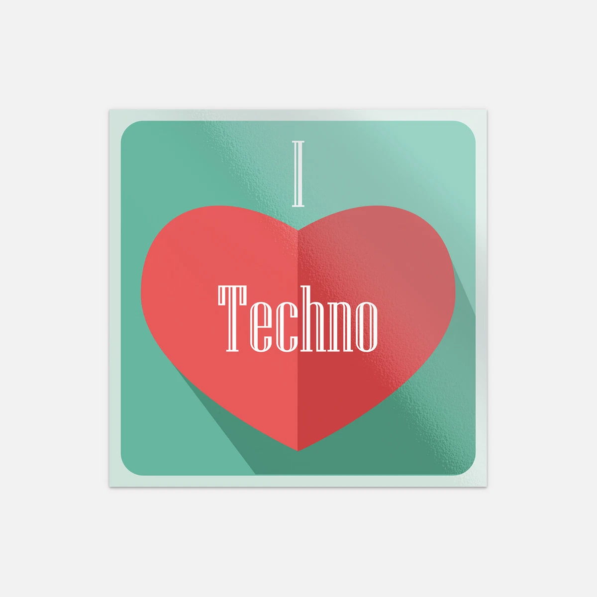 KIRA I Love Techno Heart Music Vinyl Sticker Decal Gift for you - Decorative Laptop Stickers ...