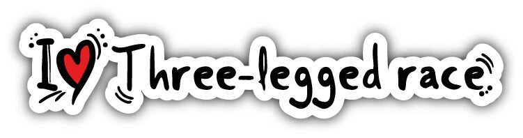 KIRA I Love Three Fegged Race Slogan Car Bumper Sticker Decal Gift for ...