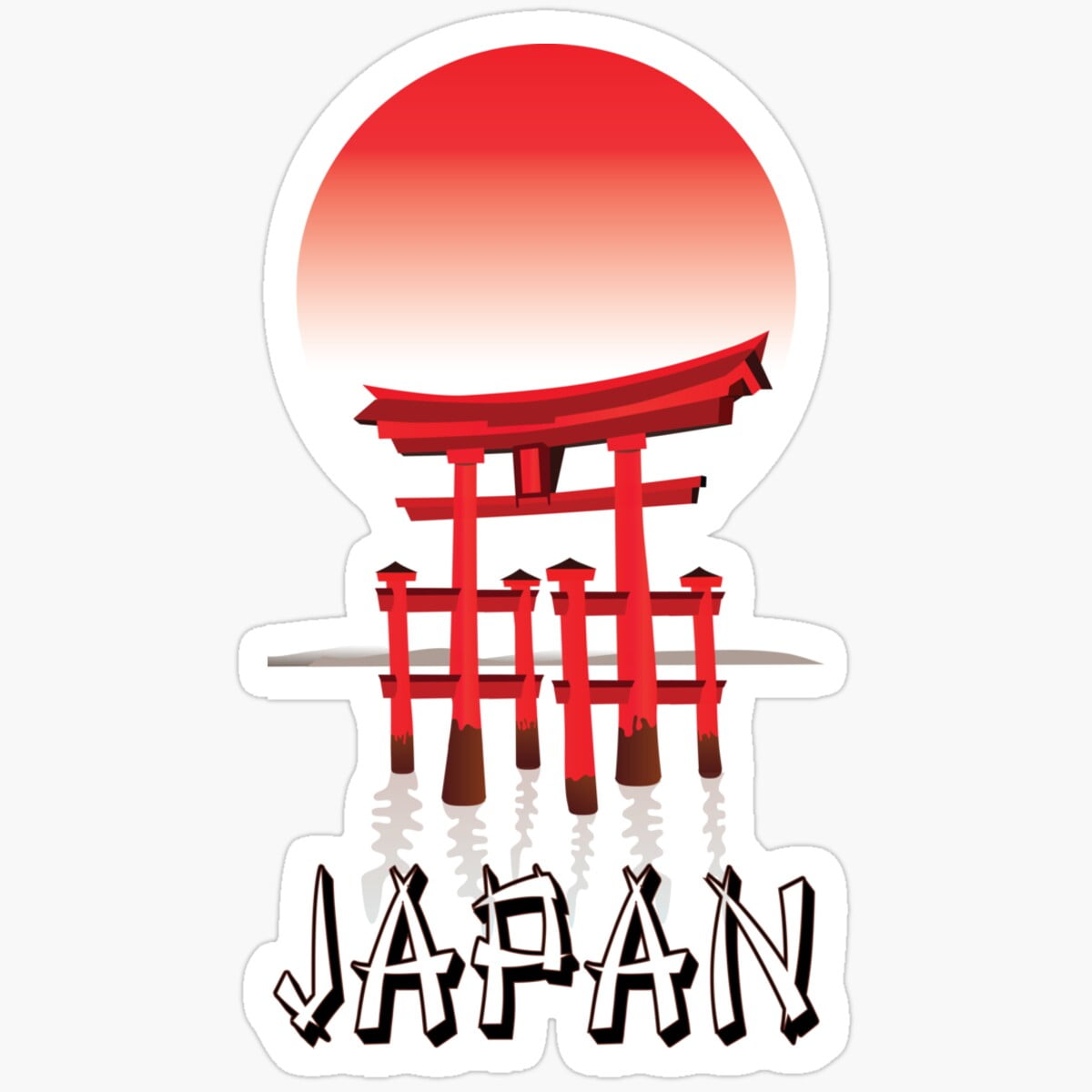 KIRA Japan, Torii Gate In Sunset, Travel Poster Sticker Birthday Gifts ...