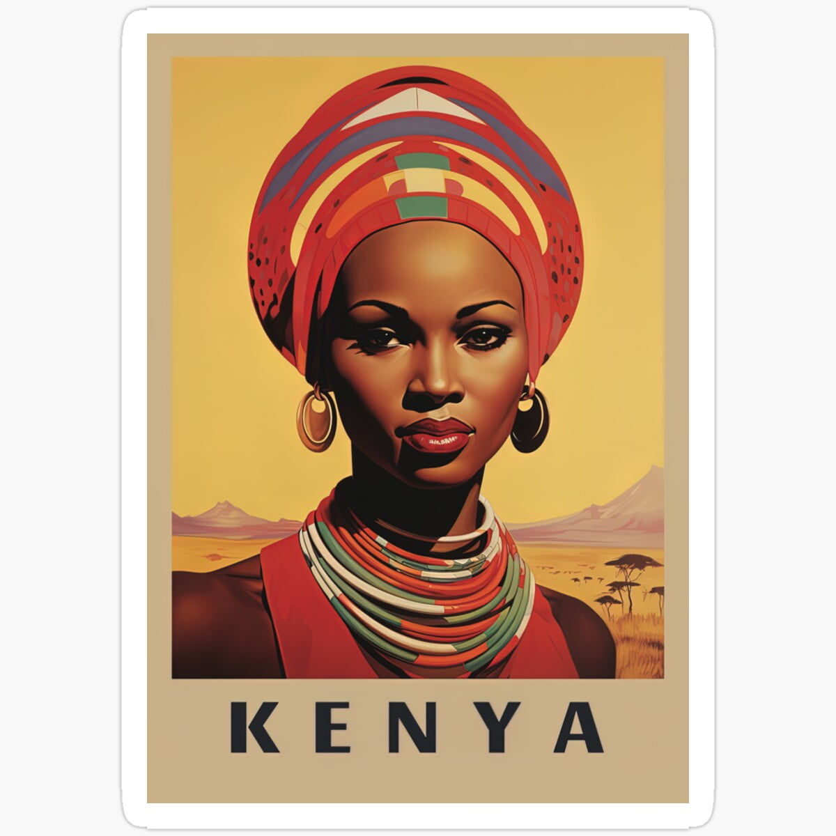 KIRA Kenya Woman, Poster Sticker Birthday Gifts - Decorative Laptop ...
