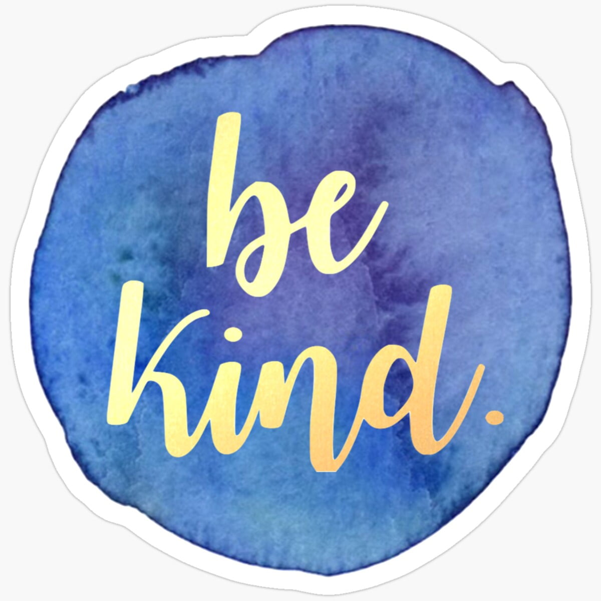 KIRA Be Kind Gold Script On Blue Watercolor Sticker Birthday Gifts ...