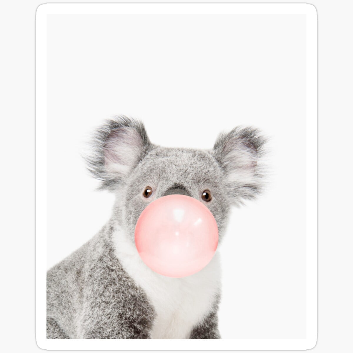 KIRA Koala Print, Bubble Gum, Nursery Art, Koala Wall Art, Animal ...