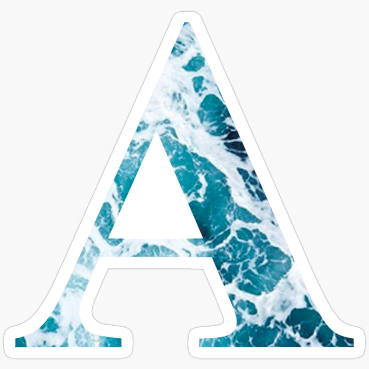 KIRA The Letter A- Ocean Waves Design Sticker Sticker Birthday Gifts ...