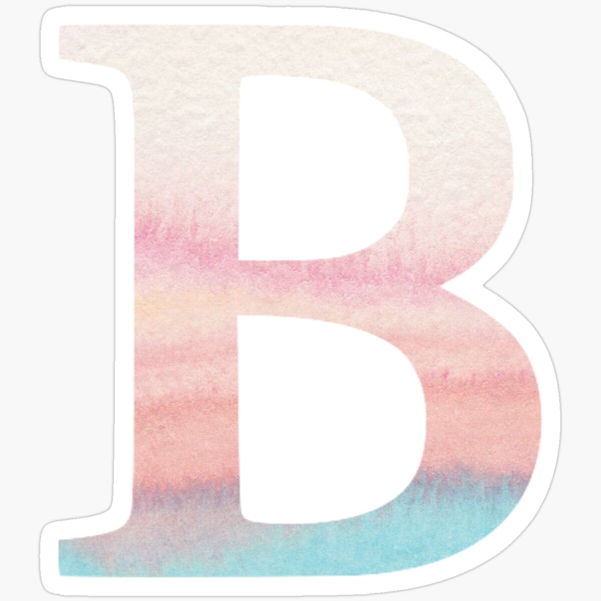 KIRA The Letter B Rainbow Watercolor Design Sticker Birthday Gifts ...