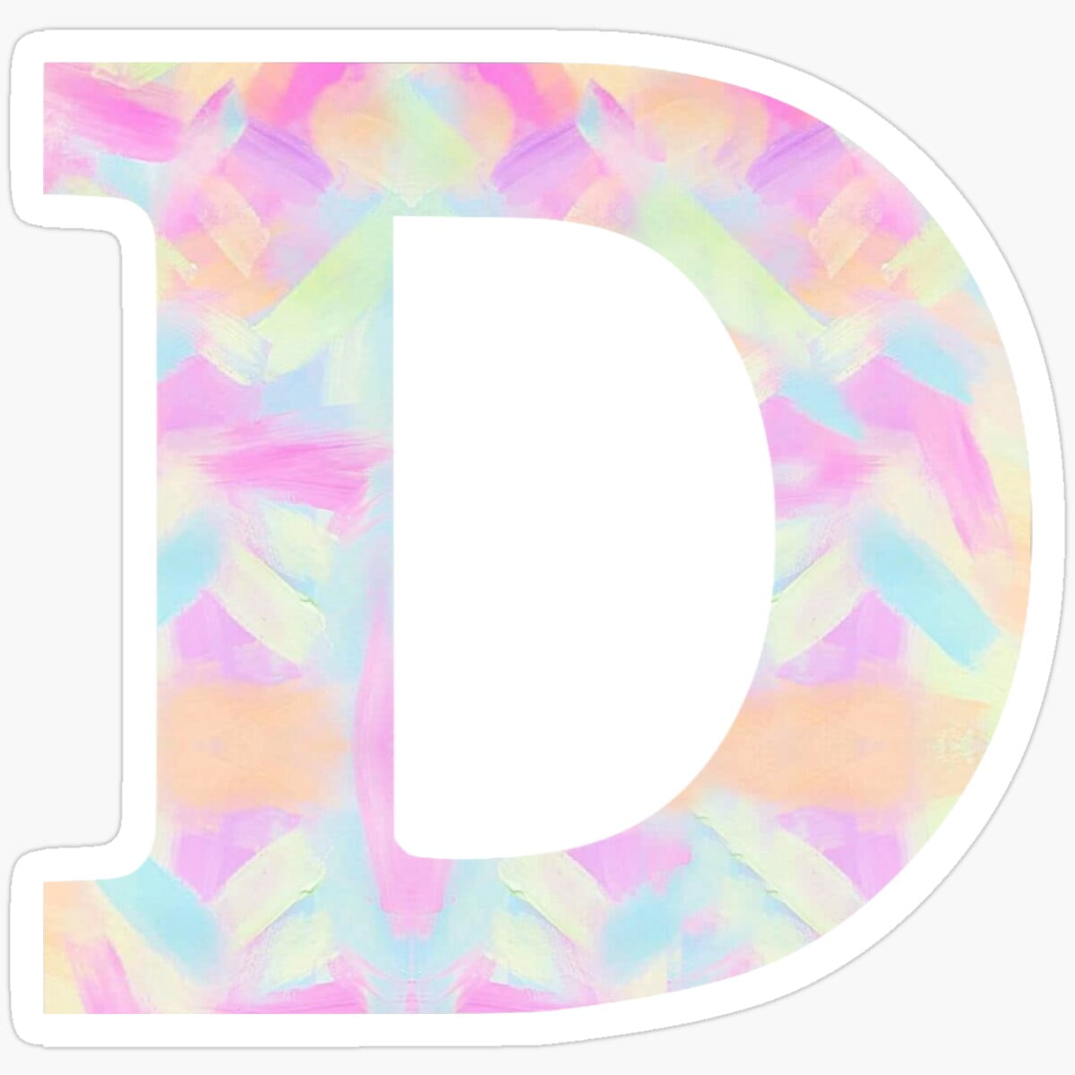 KIRA The Letter D Rainbow Brushed Design Sticker Birthday Gifts ...