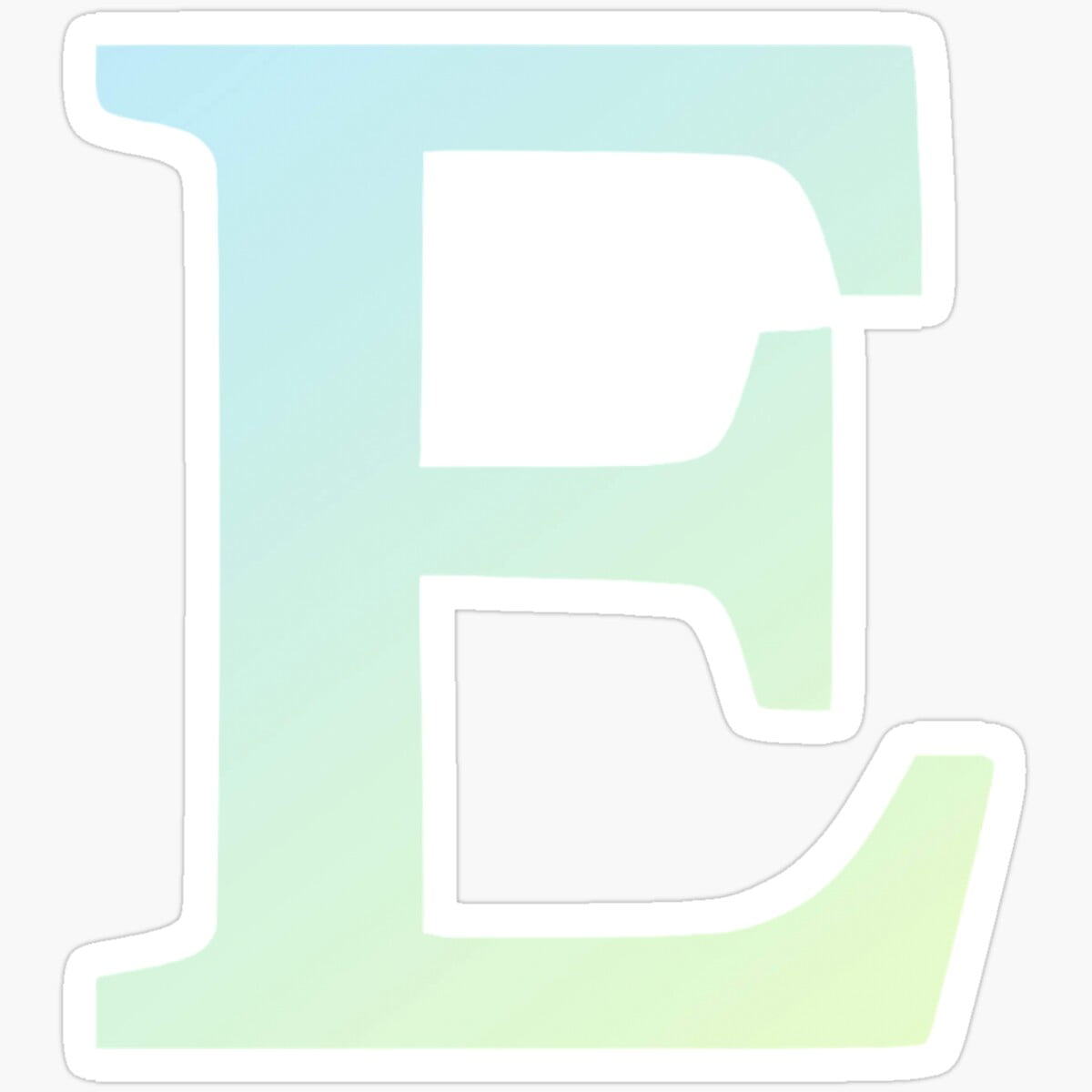 KIRA The Letter E Blue And Green Gradient Sticker Birthday Gifts ...
