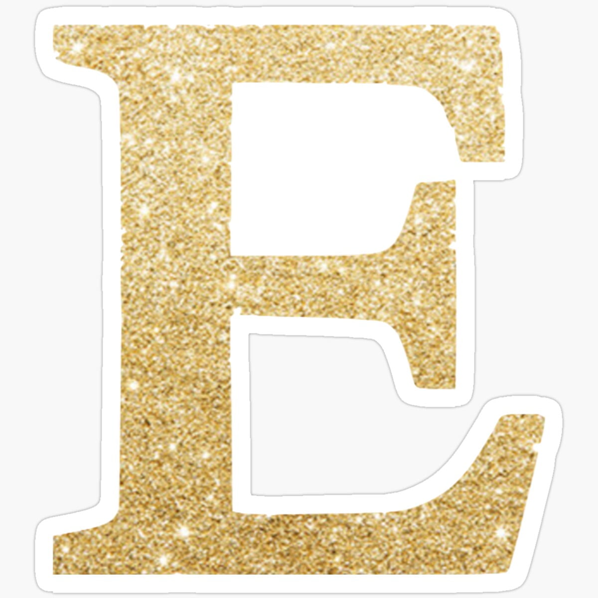 KIRA The Letter E Metallic Gold Sparkle Sticker Birthday Gifts ...