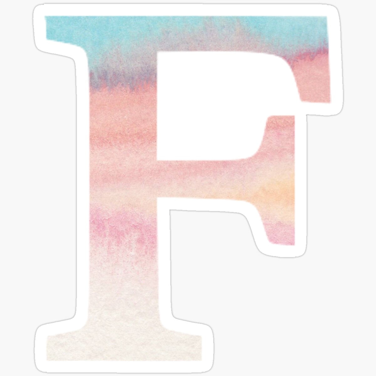KIRA The Letter F Rainbow Watercolor Sticker Birthday Gifts ...